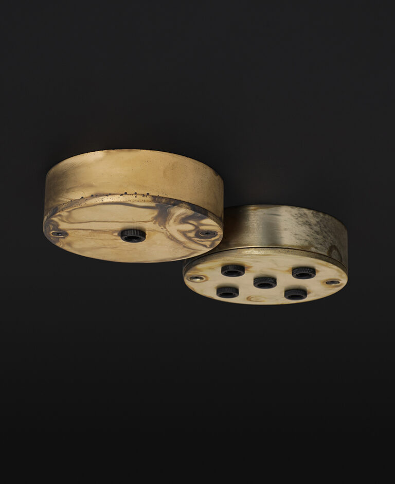 Multi Outlet Ceiling Rose - Smoked Gold Metal Rose
