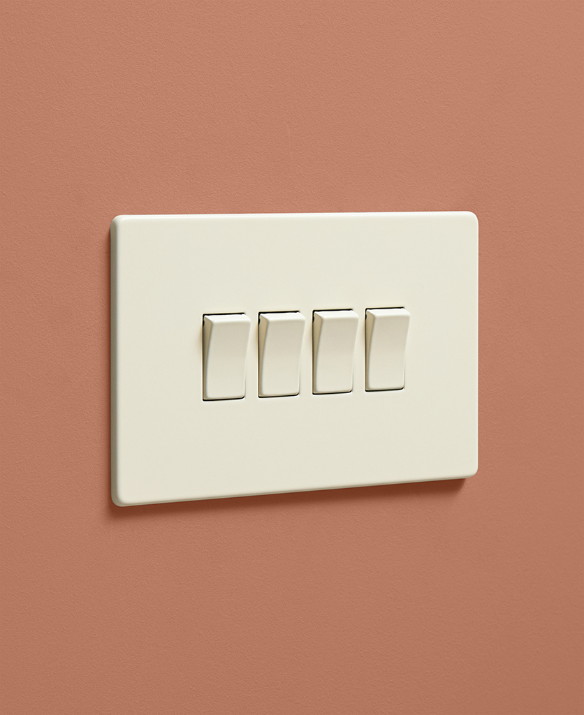 Cream Quadruple Rocker Light Switch | Dowsing & Reynolds