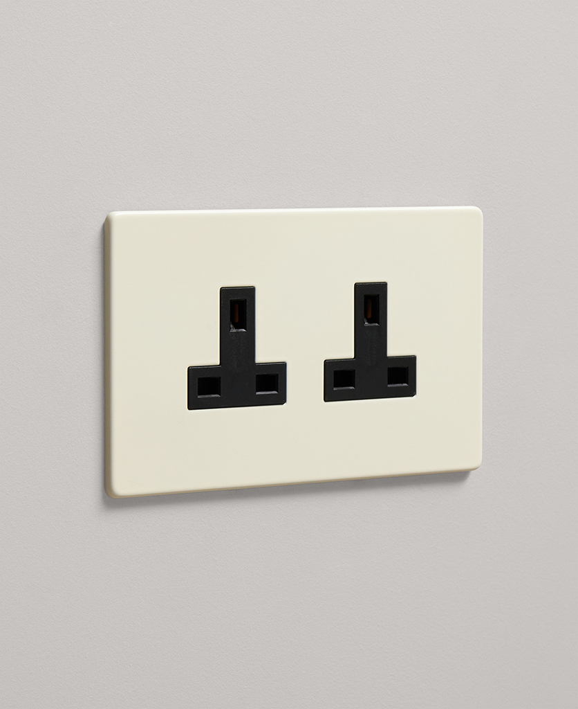 Cream Double Unswitched Socket | Dowsing & Reynolds