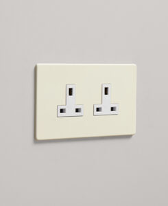 Cream Double Unswitched Socket | Dowsing & Reynolds