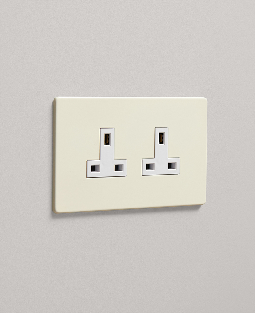 Cream Double Unswitched Socket | Dowsing & Reynolds