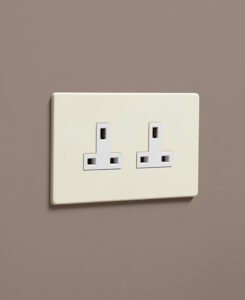 Cream Double Unswitched Socket | Dowsing & Reynolds