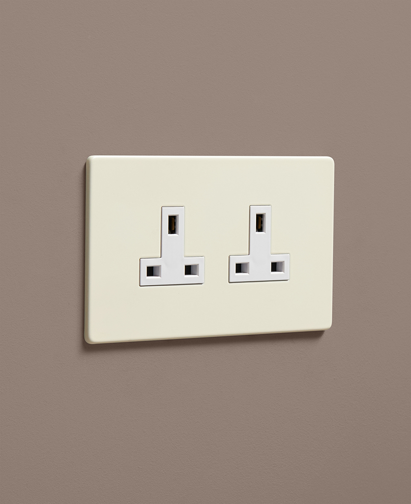 Cream Double Unswitched Socket | Dowsing & Reynolds