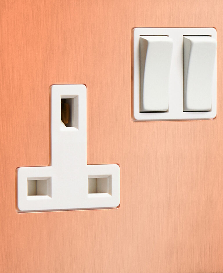 Brushed Copper Double Plug Socket | Dowsing & Reynolds