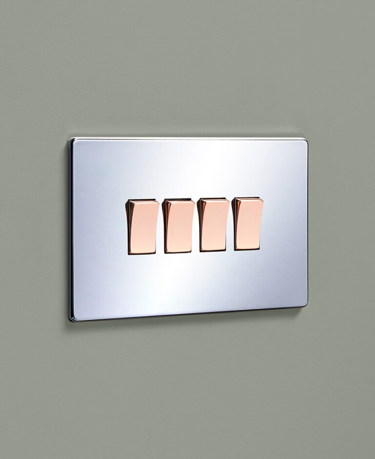 Chrome Quadruple Rocker Switch | Dowsing & Reynolds