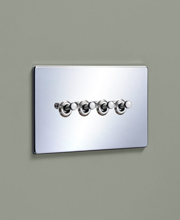 Chrome Quadruple Toggle Switch | Dowsing & Reynolds
