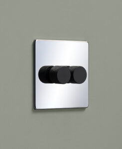 Chrome Double Dimmer Switch – Polished Metallic Double Dimmer