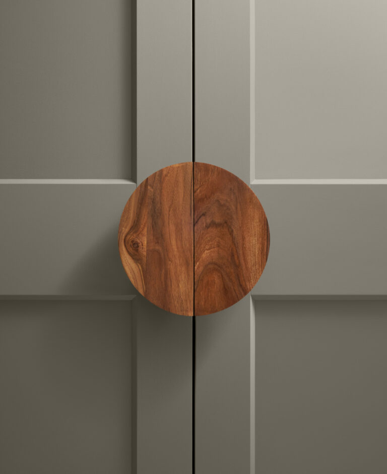 Semi-circular Wardrobe Handle Walnut | Dowsing & Reynolds