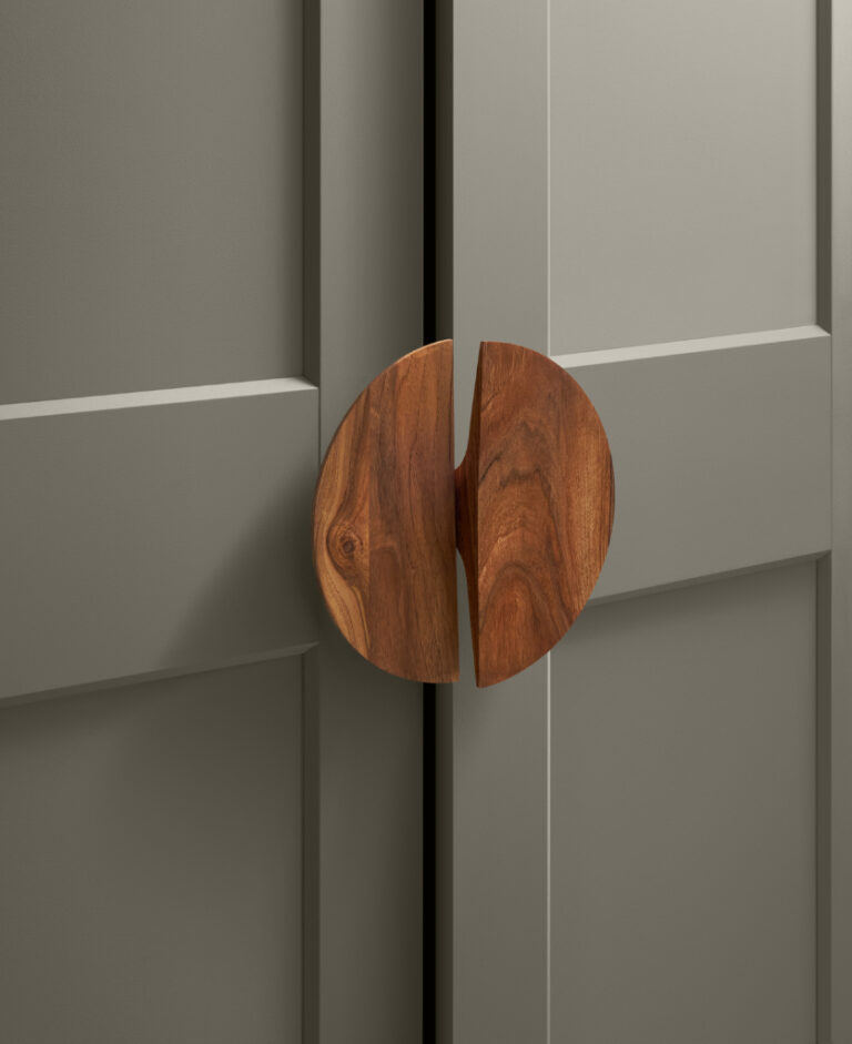 Semi-circular Wardrobe Handle Walnut | Dowsing & Reynolds