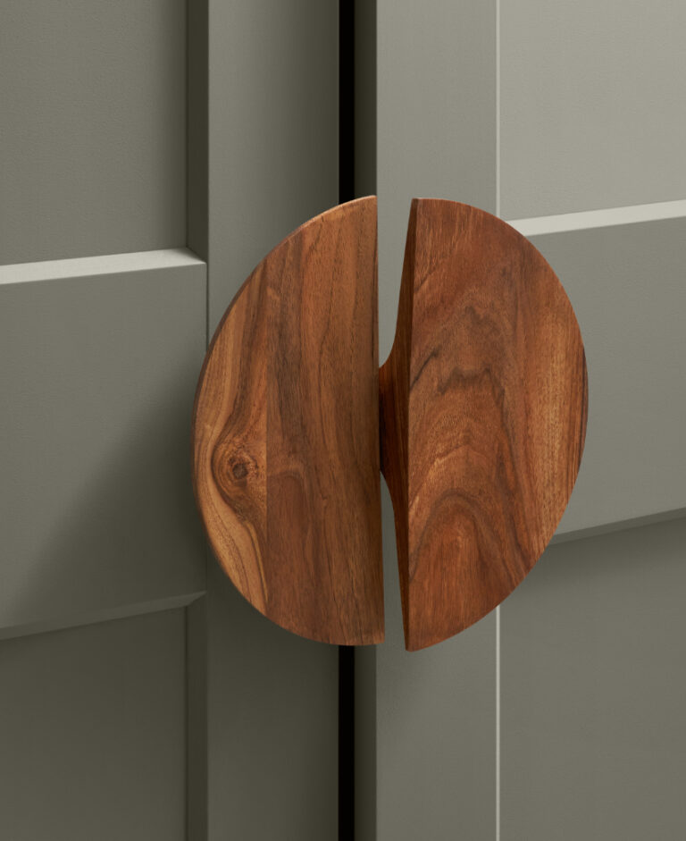 Semi-circular Wardrobe Handle Walnut | Dowsing & Reynolds