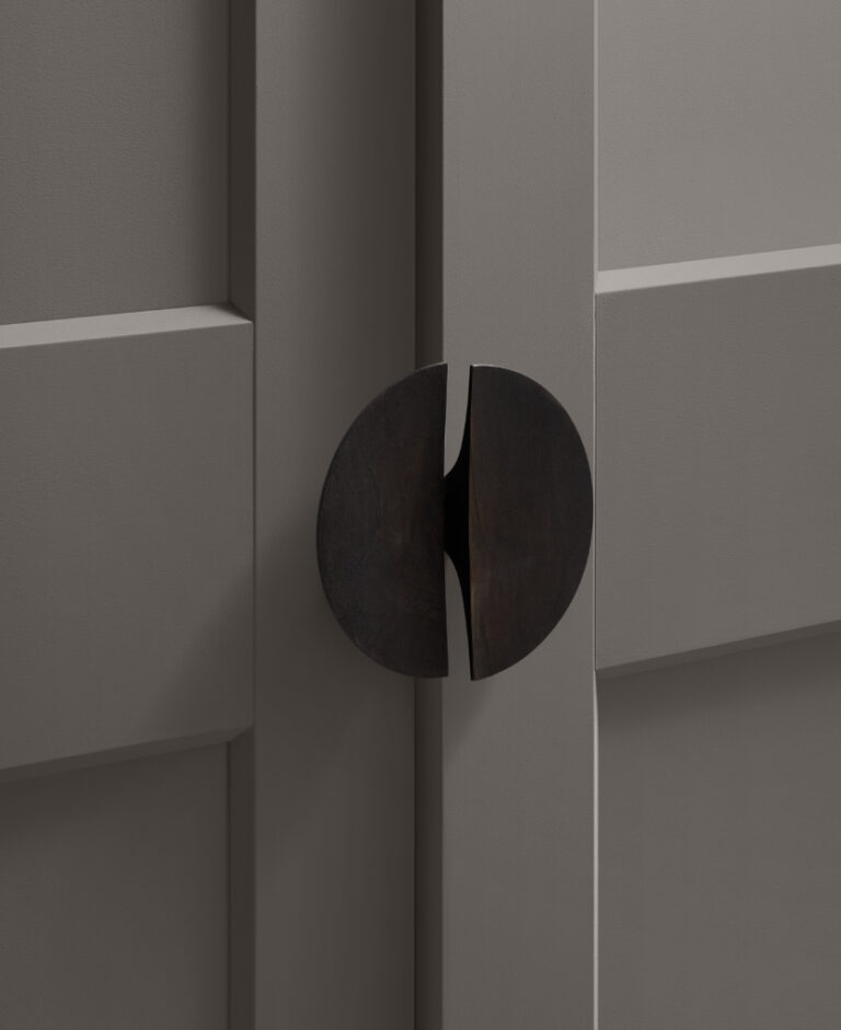 Semi-circular Wardrobe Handle Walnut | Dowsing & Reynolds