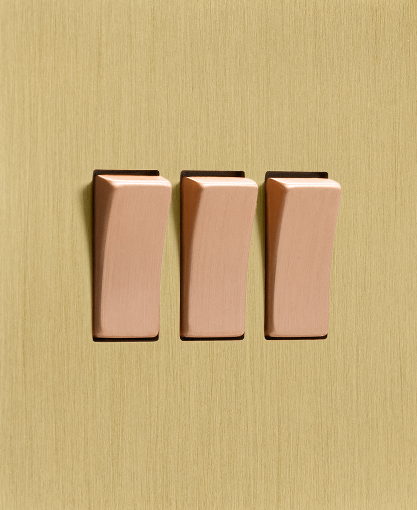 Triple Light Switch Gold | Dowsing & Reynolds
