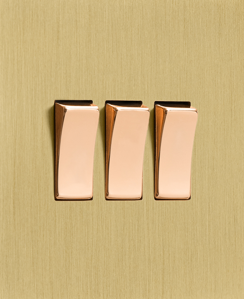Triple Light Switch Gold | Dowsing & Reynolds