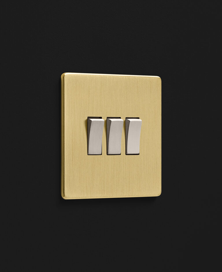 Triple Light Switch Gold | Dowsing & Reynolds