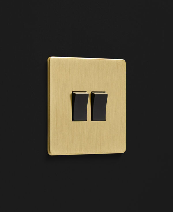 Gold Double Light Switch | Dowsing & Reynolds