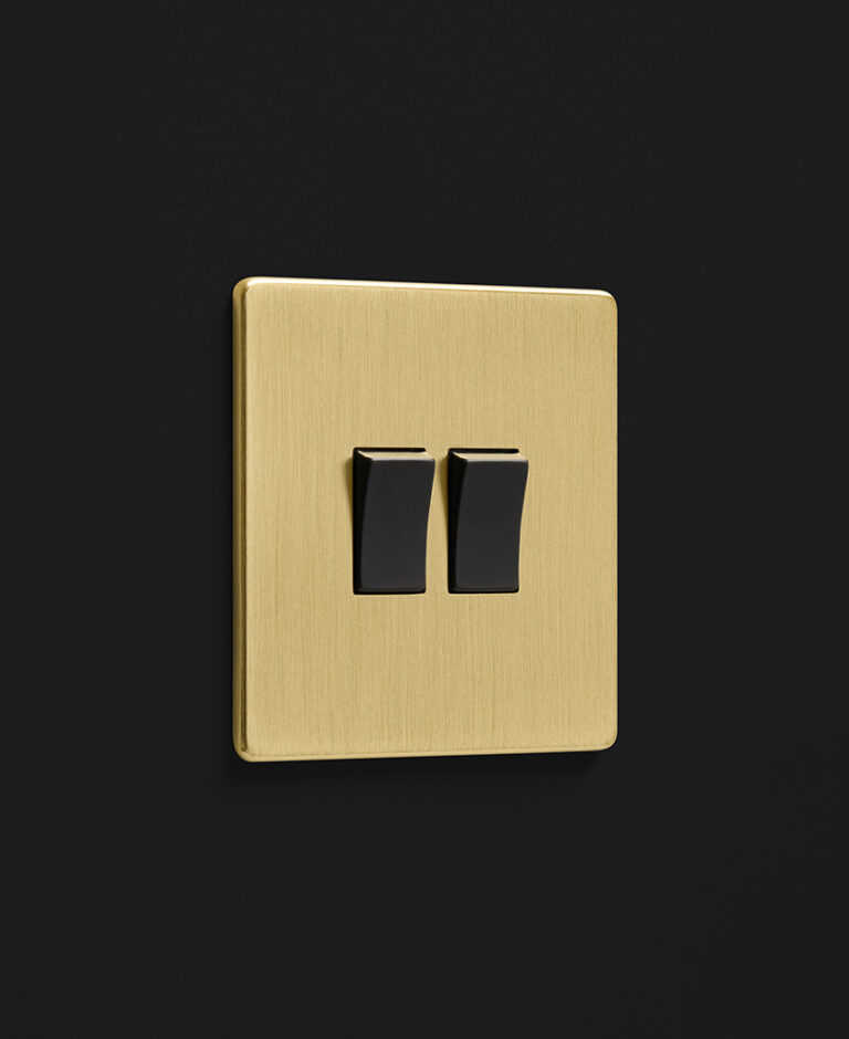Gold Double Light Switch | Dowsing & Reynolds