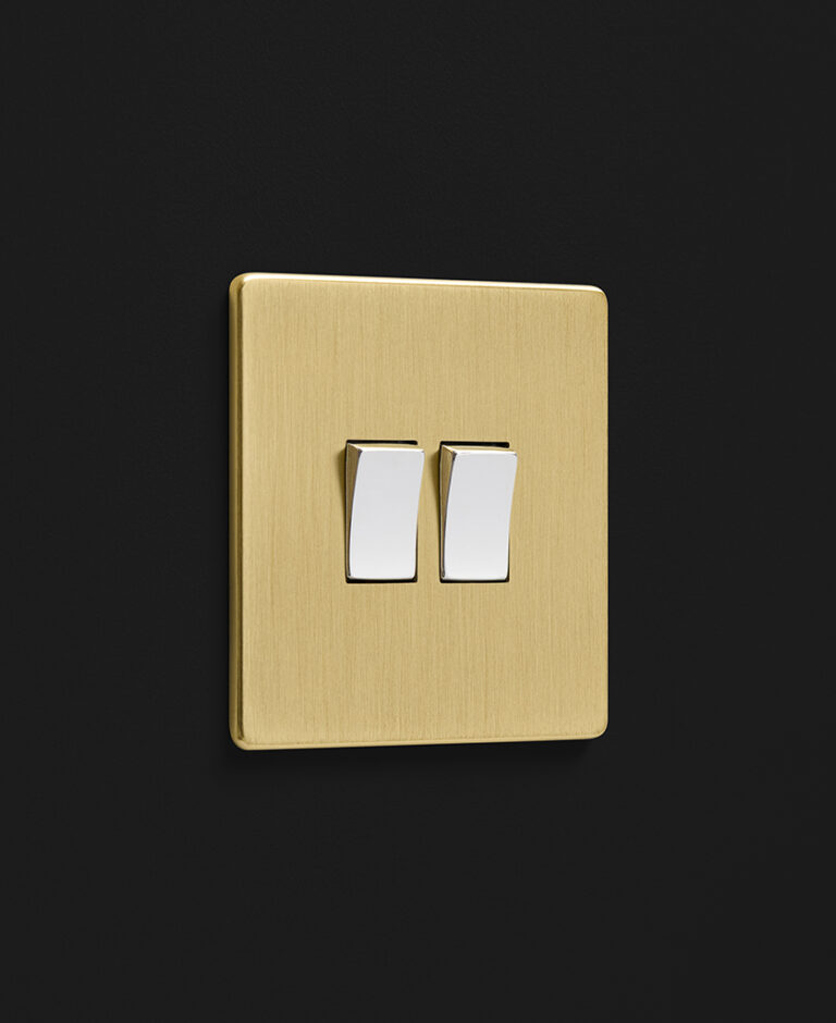 Gold Double Light Switch | Dowsing & Reynolds