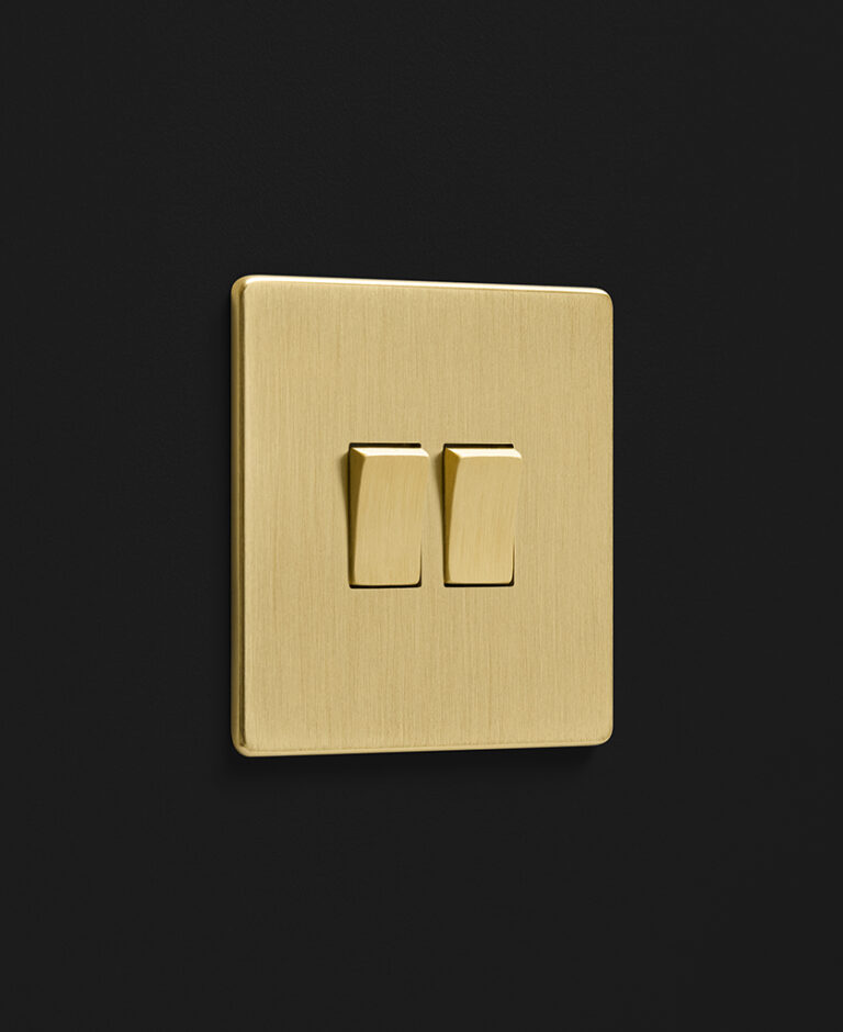 Gold Double Light Switch | Dowsing & Reynolds