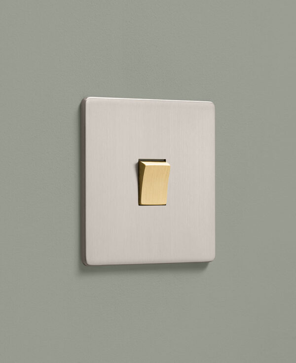 Silver Single Rocker Switch | Brushed Silver Light Switch