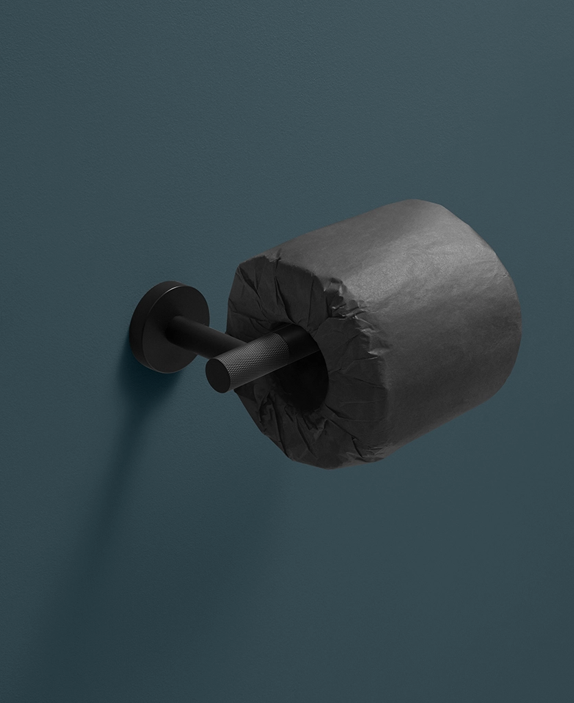 Black Knurled Toilet Roll Holder | Dowsing & Reynolds