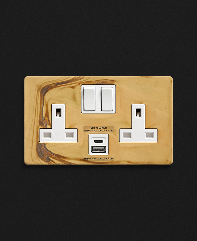 Smoked Double Socket with USB & USB-C | Dowsing & Reynolds