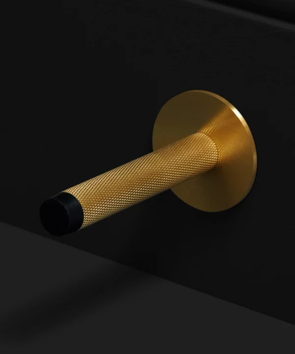 Gold Knurled Wall-Mounted Door Stop | Dowsing & Reynolds