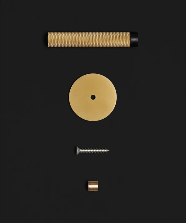 Gold Knurled Wall-Mounted Door Stop | Dowsing & Reynolds