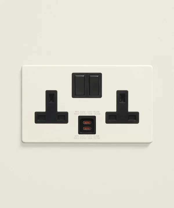 Whipped Cream Wall Socket with USB C | Dowsing & Reynolds